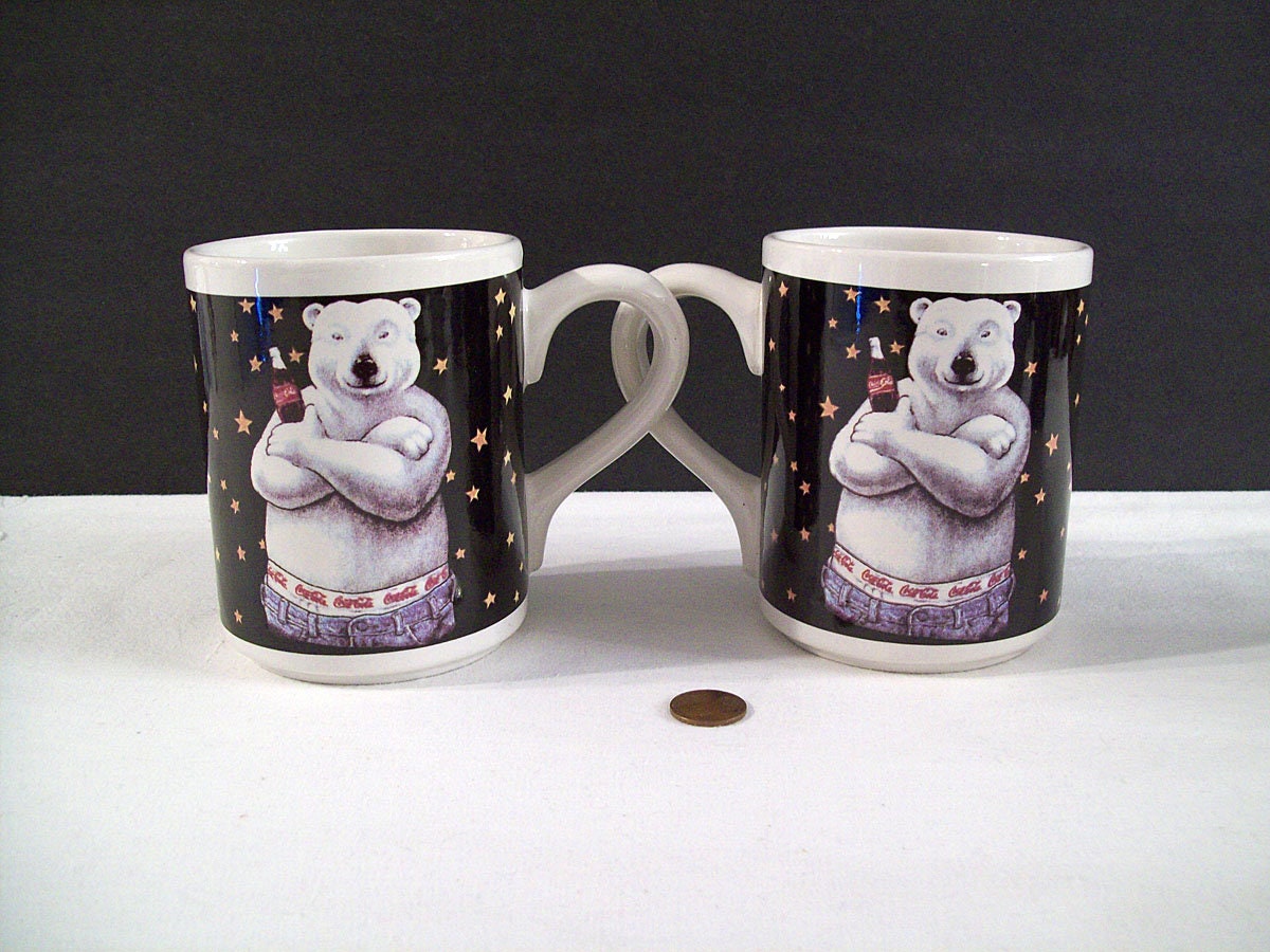 Coca Cola POLAR BEAR MUGS – A Matching Pair – Vintage 1996 – Made by ...