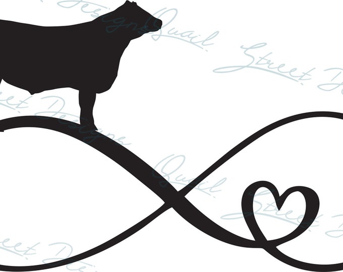 Steer Infinity Heart - Vinyl Decal - Show Steer - Stock Show, Livestock ...