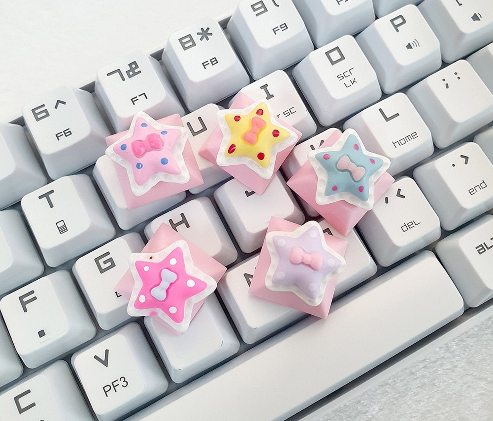 Cute Star resin keycaps Pink handmade artisan keycap | Etsy