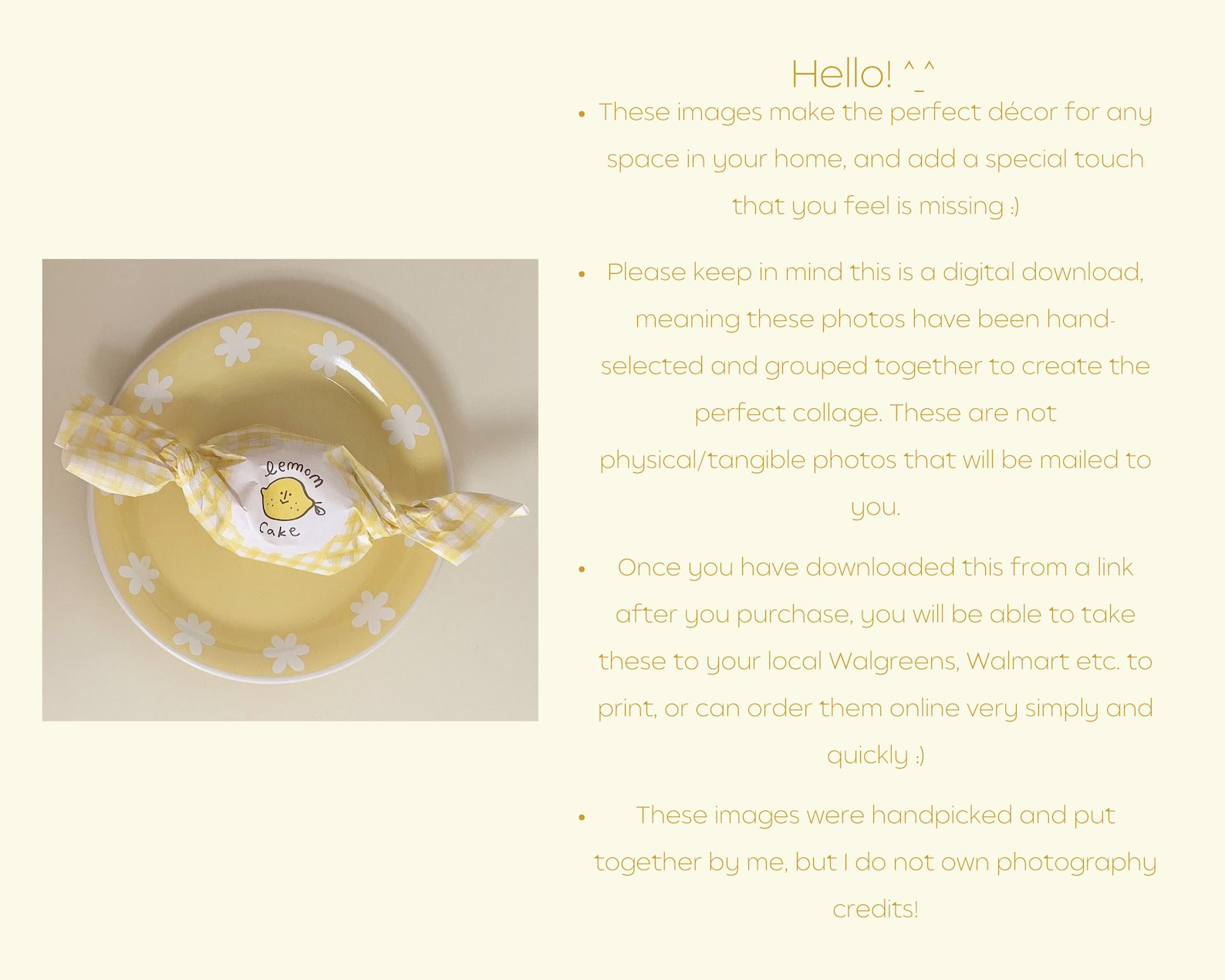 Pastel Yellow Room Decor, Pastel Yellow Photo Wall Collage, Yellow Room ...