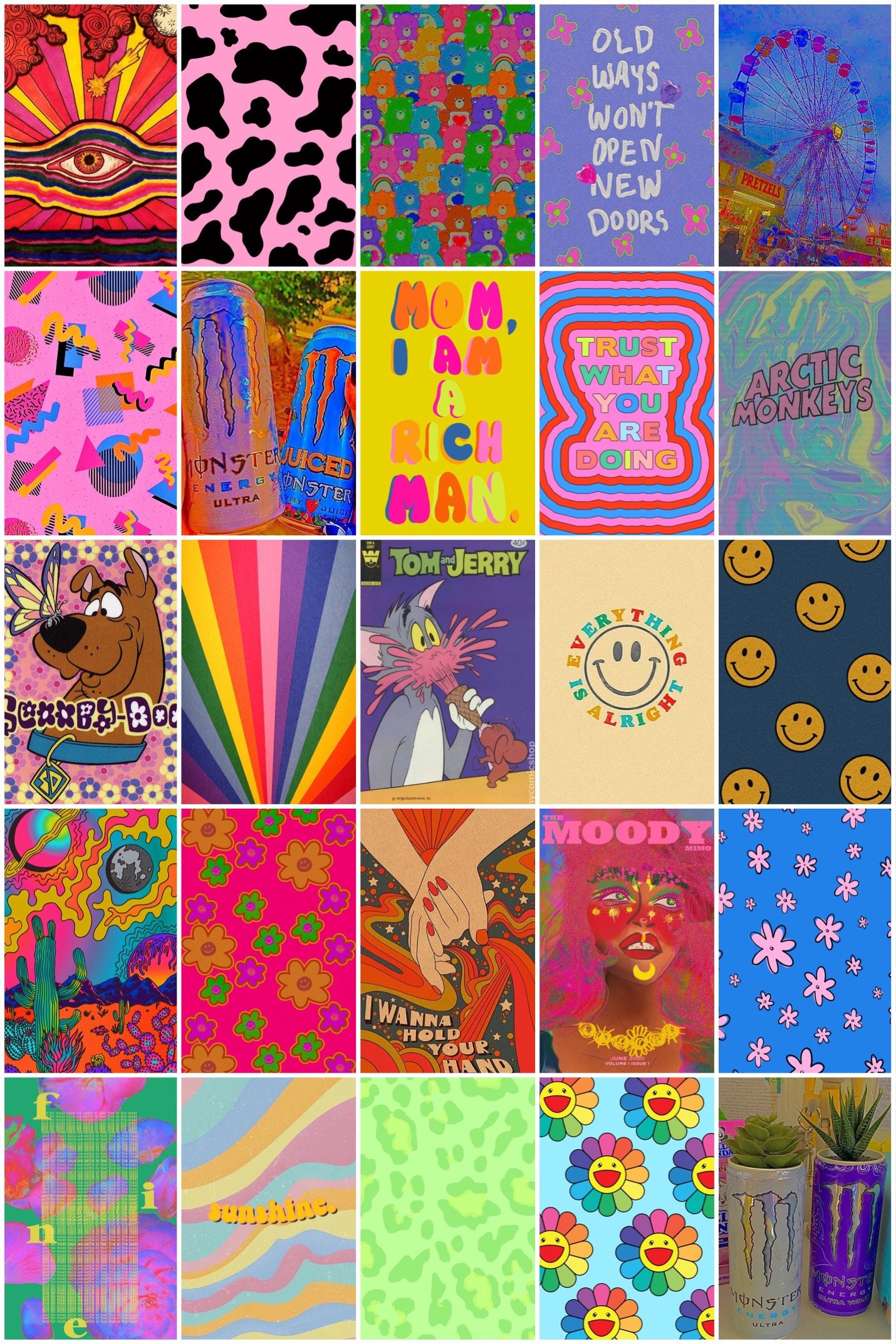 Indie Aesthetic Room Decor Foto Wandcollage Indie Raum Dekor Retro