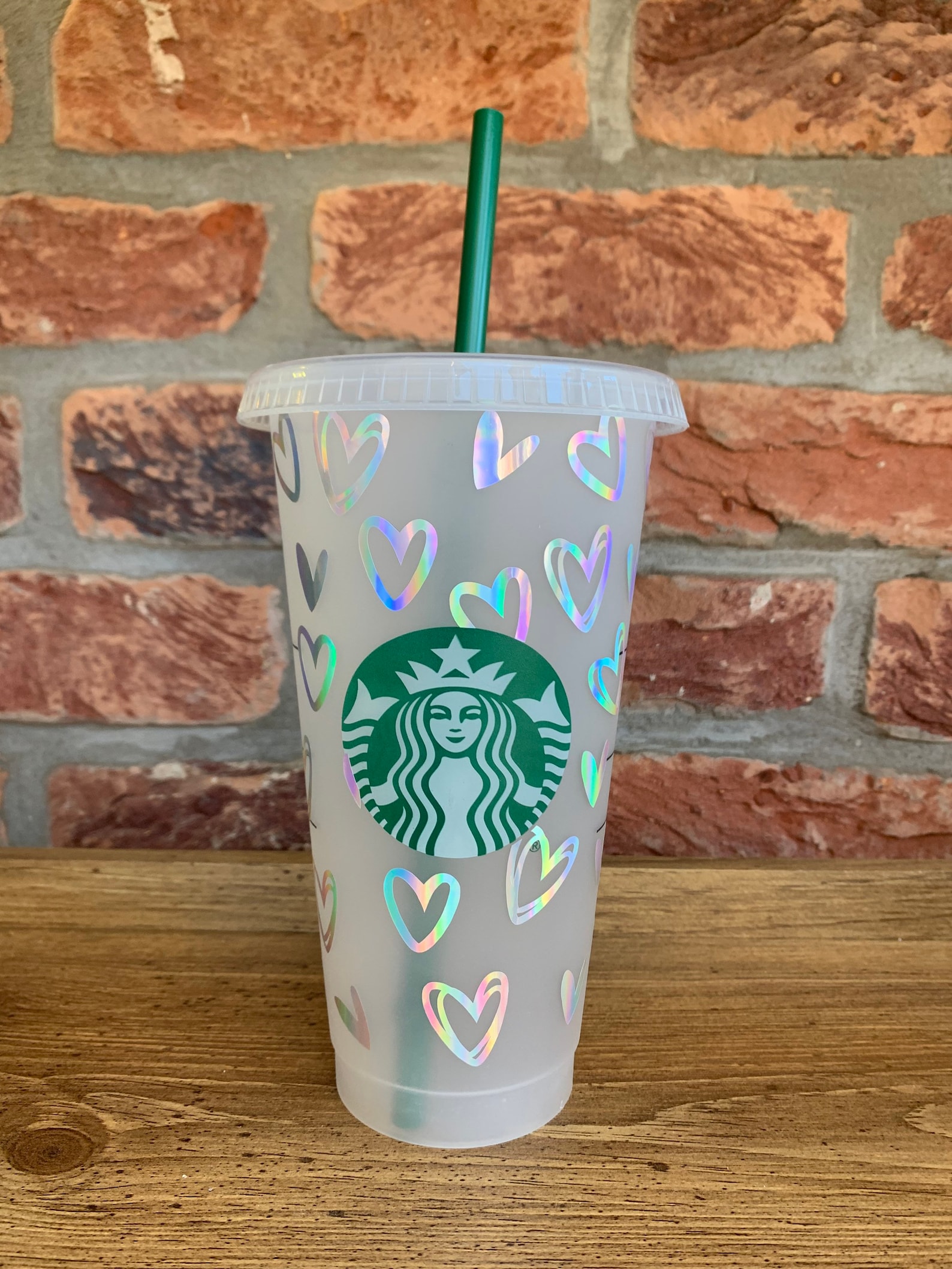 Personalised Hearts Starbucks Cold Cup - Etsy UK