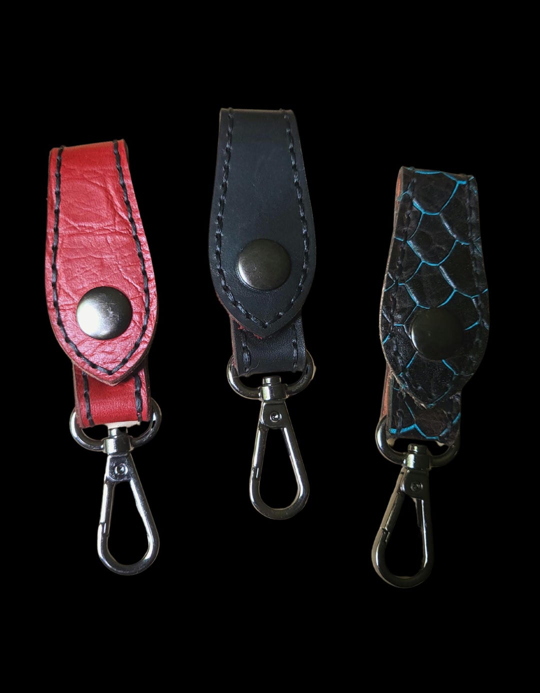 Leather Belt Loop Keychain Clip EDC Accessory Tactical Key Chain Fob ...