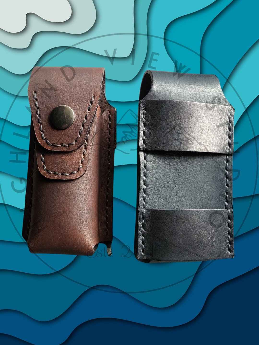 Leather Multitool Belt Case Handmade Horizontal Carry Universal EDC Multitool Holster for ...