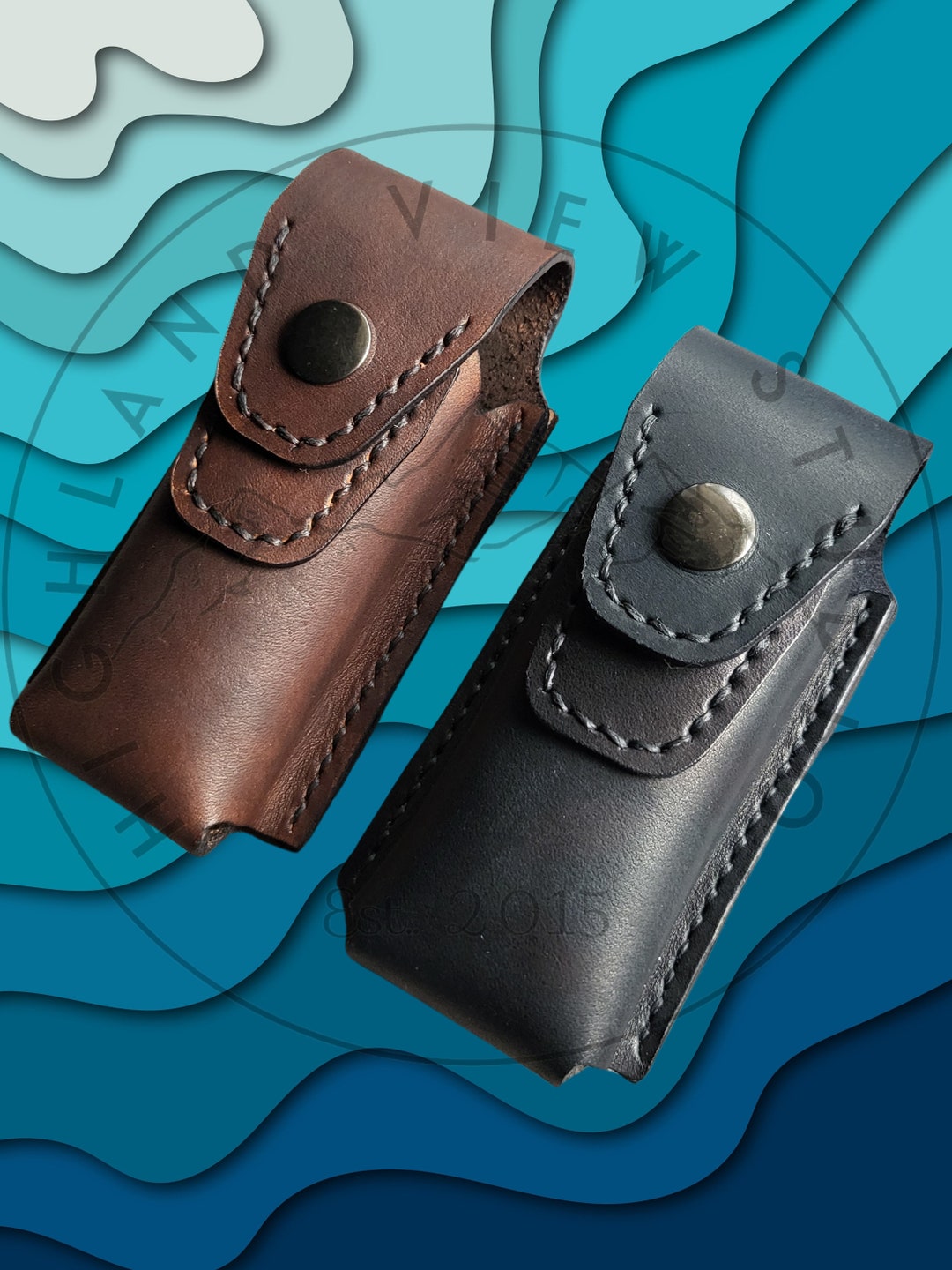 Leather Multitool Belt Case Handmade Horizontal Carry Universal EDC Multitool Holster for ...