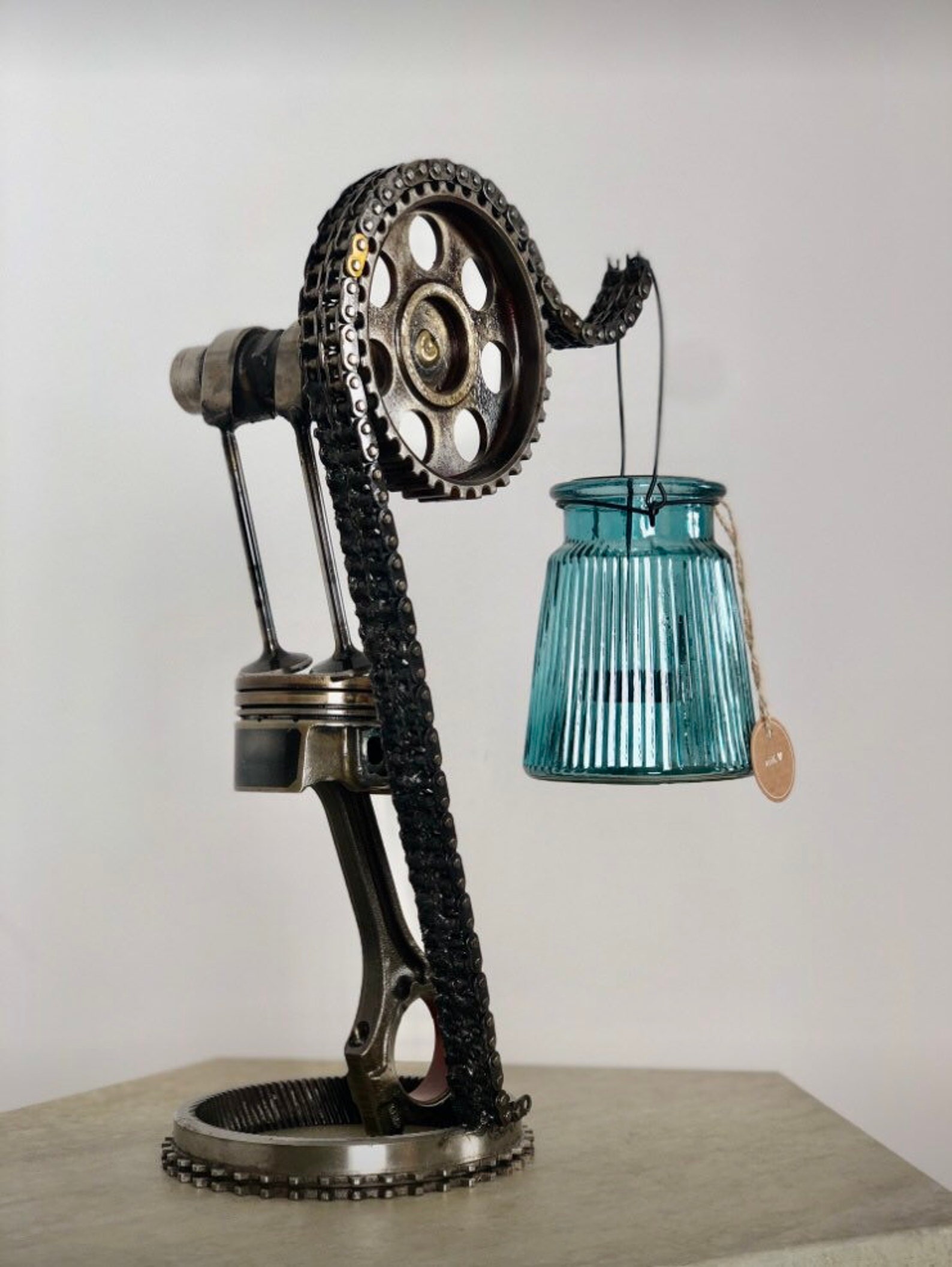 Industrial Steampunk Stand With Candle Holder - Etsy