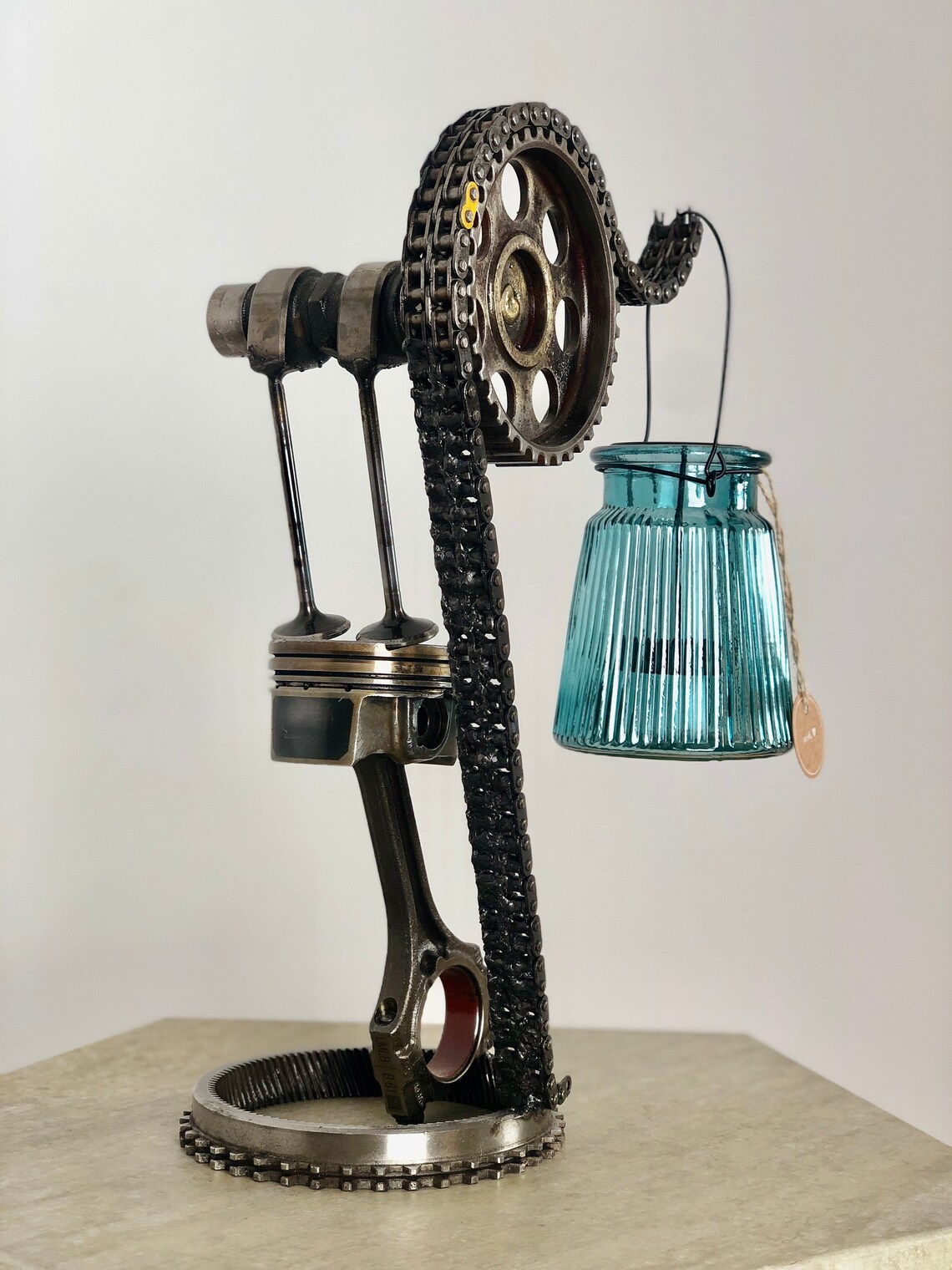 Industrial Steampunk Stand With Candle Holder - Etsy