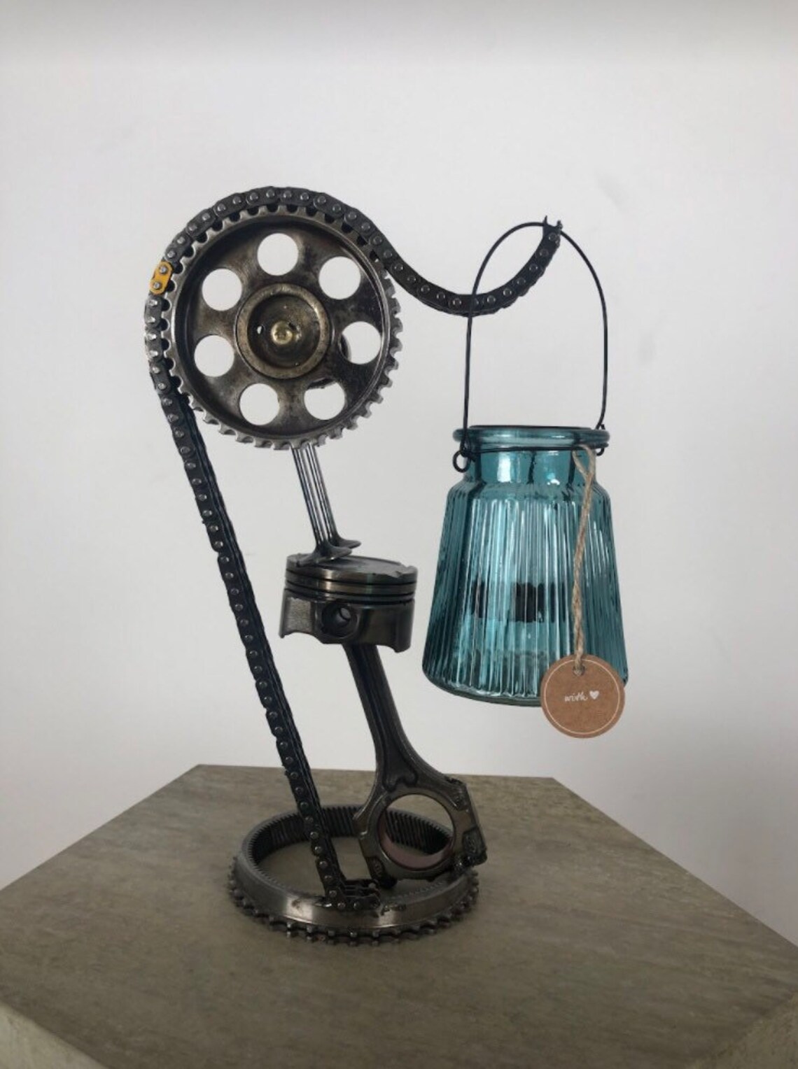 Industrial Steampunk Stand With Candle Holder - Etsy