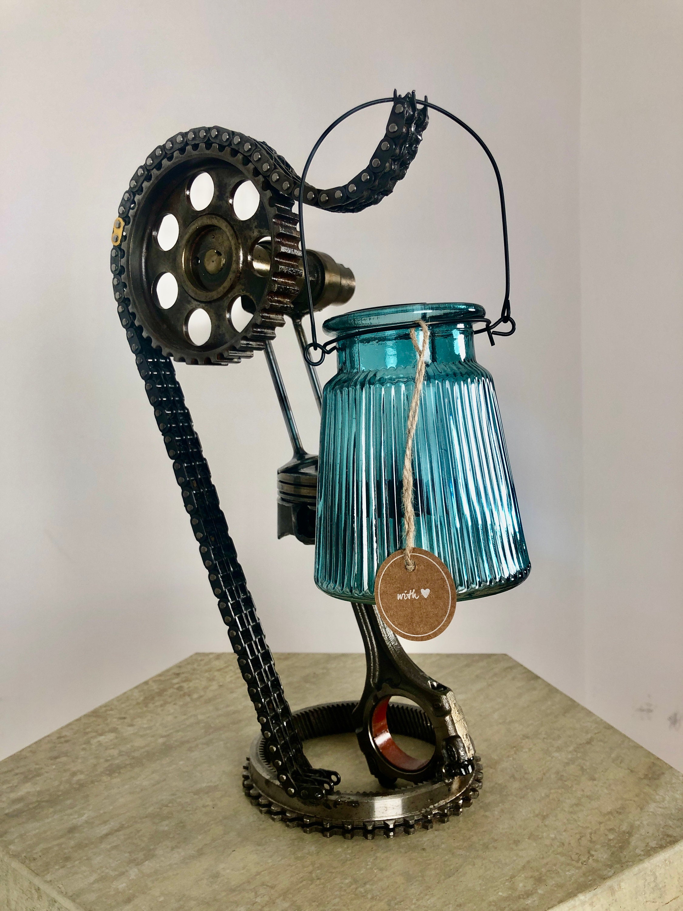 Industrial Steampunk Stand With Candle Holder - Etsy