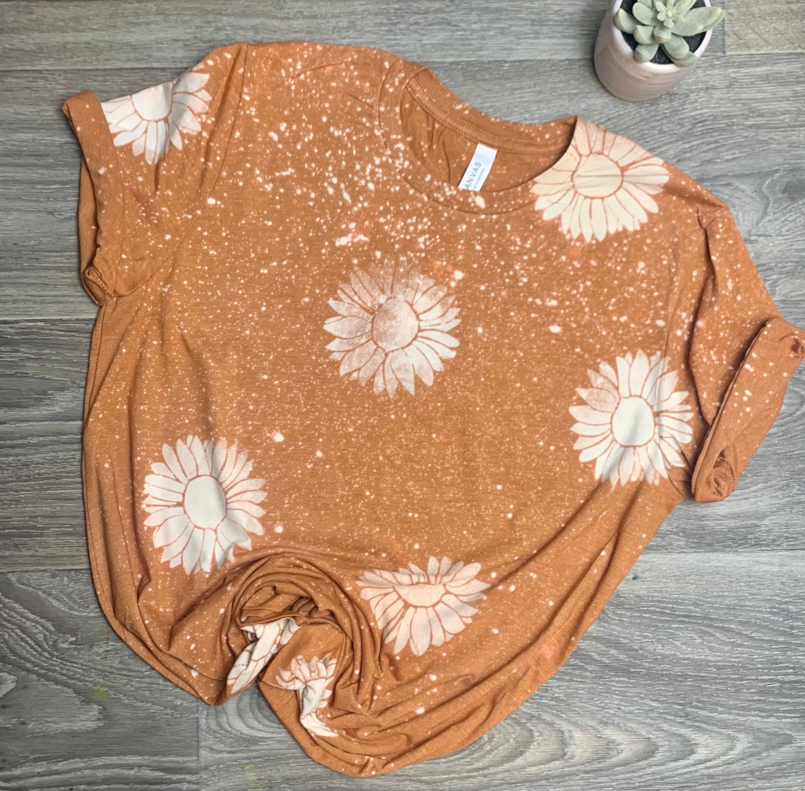 Sunflower Bleached Tee Sunflower Bleached T Shirt Bleached - Etsy