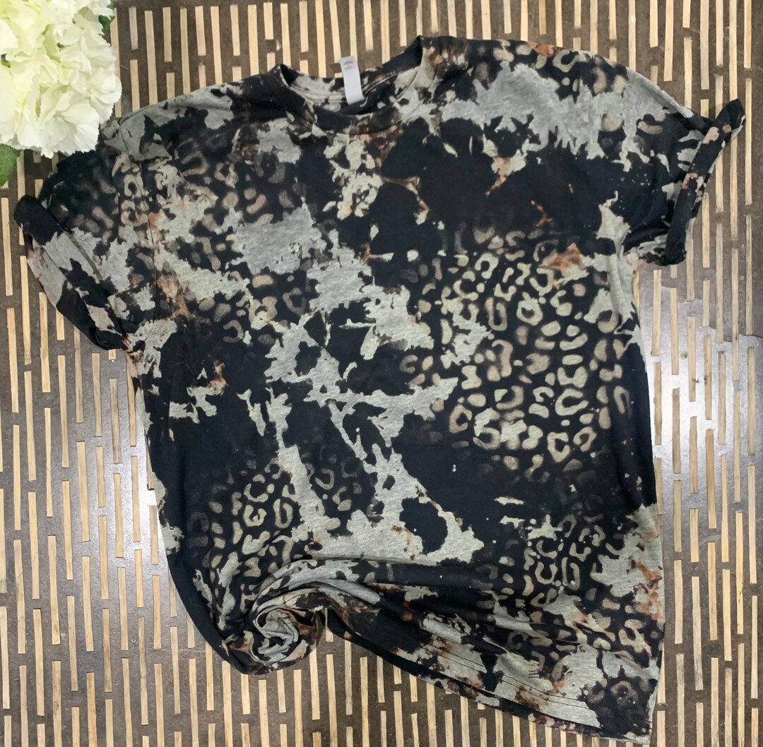 Next Level Black Leopard Acid Wash Youth T-shirts , Distressed Vintage ...