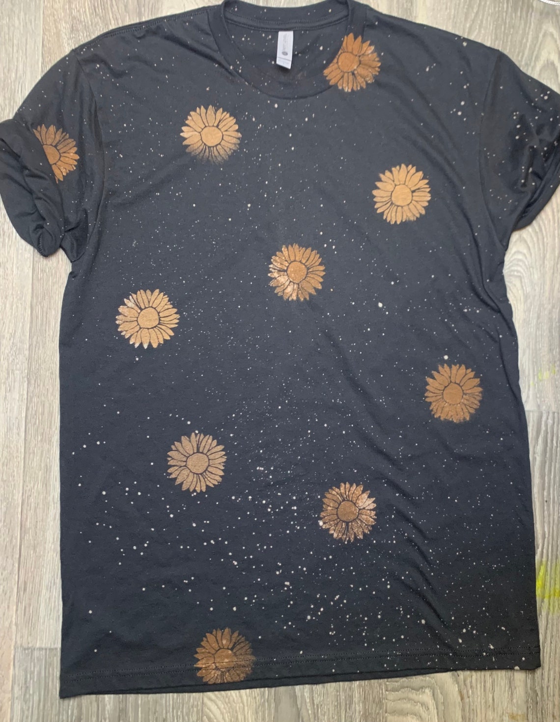 Sunflower Bleached Tee Sunflower Bleached T Shirt Bleached | Etsy