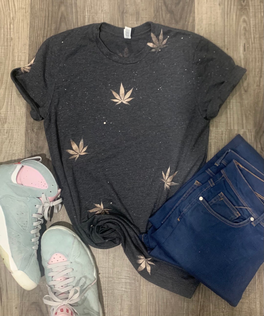 Pot Leaf Bleached Tee, Unisex Vintage 420 T Shirt, Marijuana T Shirt, Cannabis Tees, Weed T ...