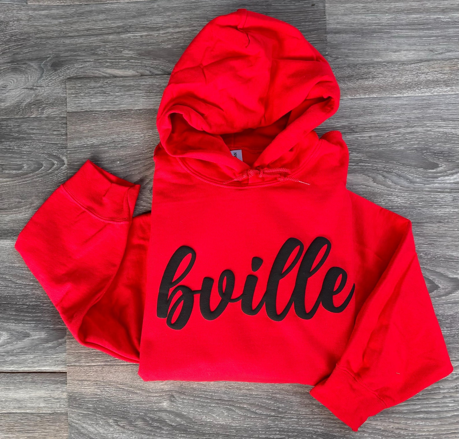Custom Puff Print Sweatshirt or Hoodie, Personalized Text - Etsy