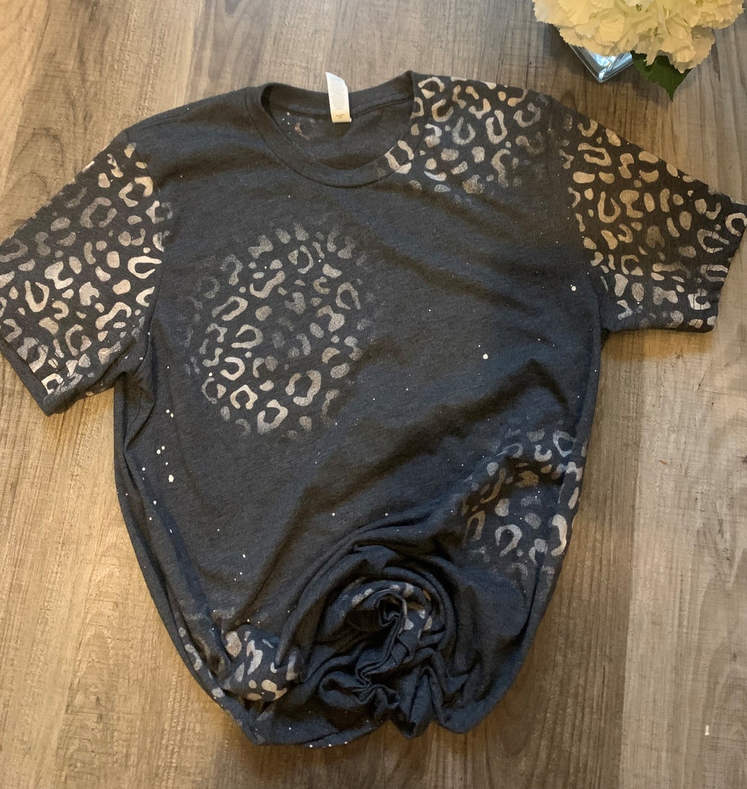 Custom Leopard Print T-shirt, Cheetah T Shirt, Distressed Leopard T ...