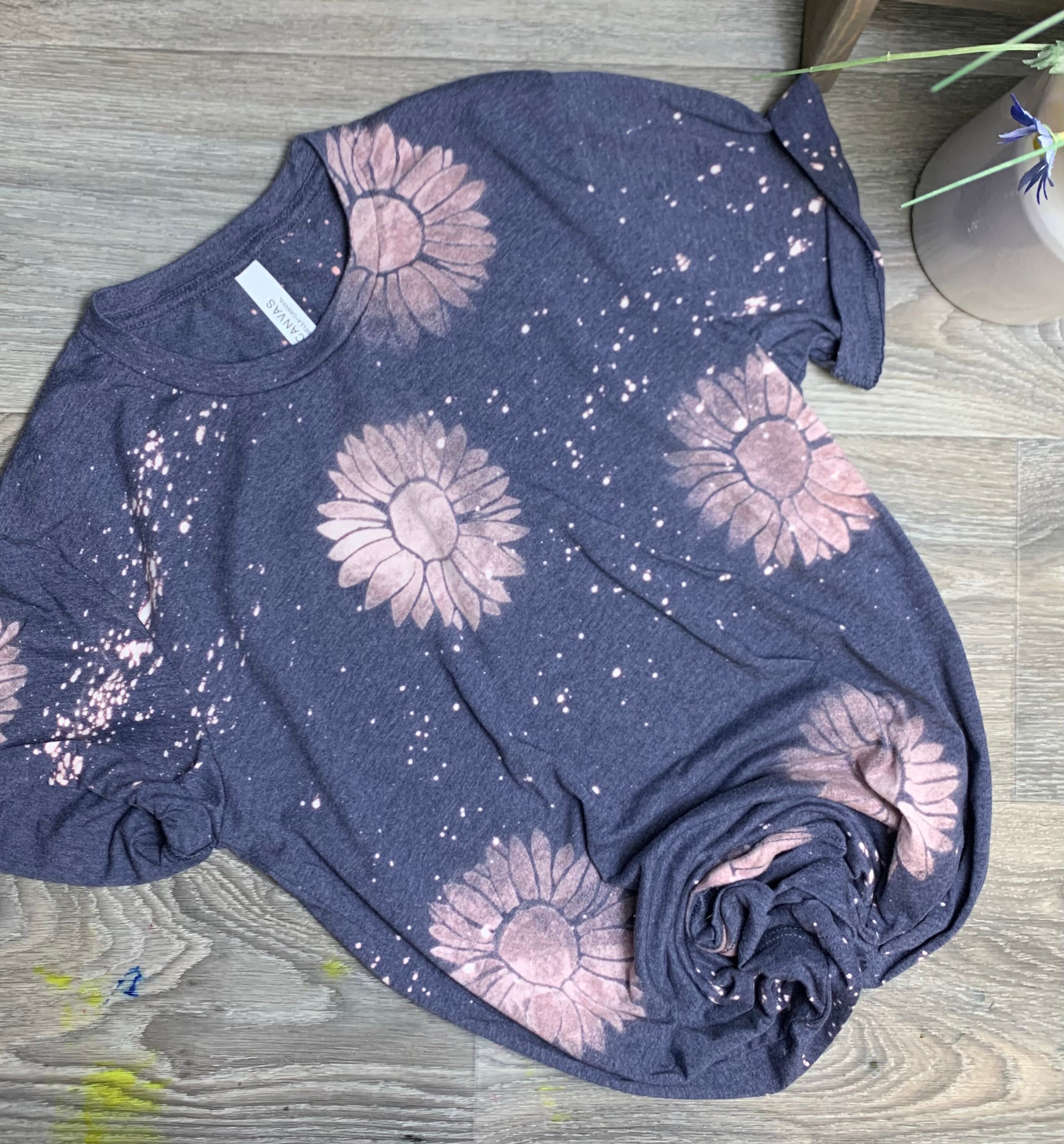 Sunflower Bleached Tee Sunflower Bleached T Shirt Bleached - Etsy