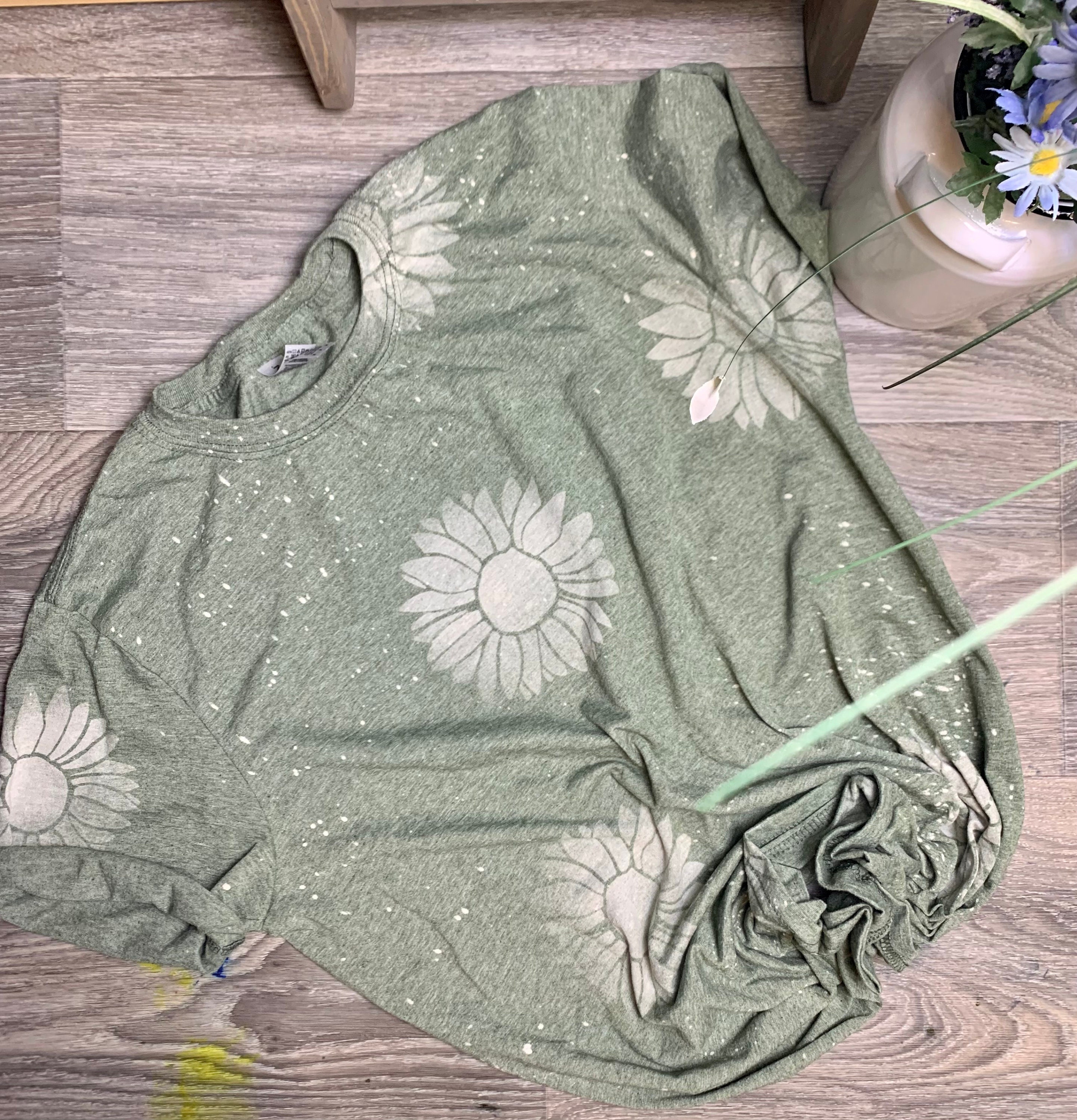 Sunflower Bleached Tee Sunflower Bleached T Shirt Bleached - Etsy