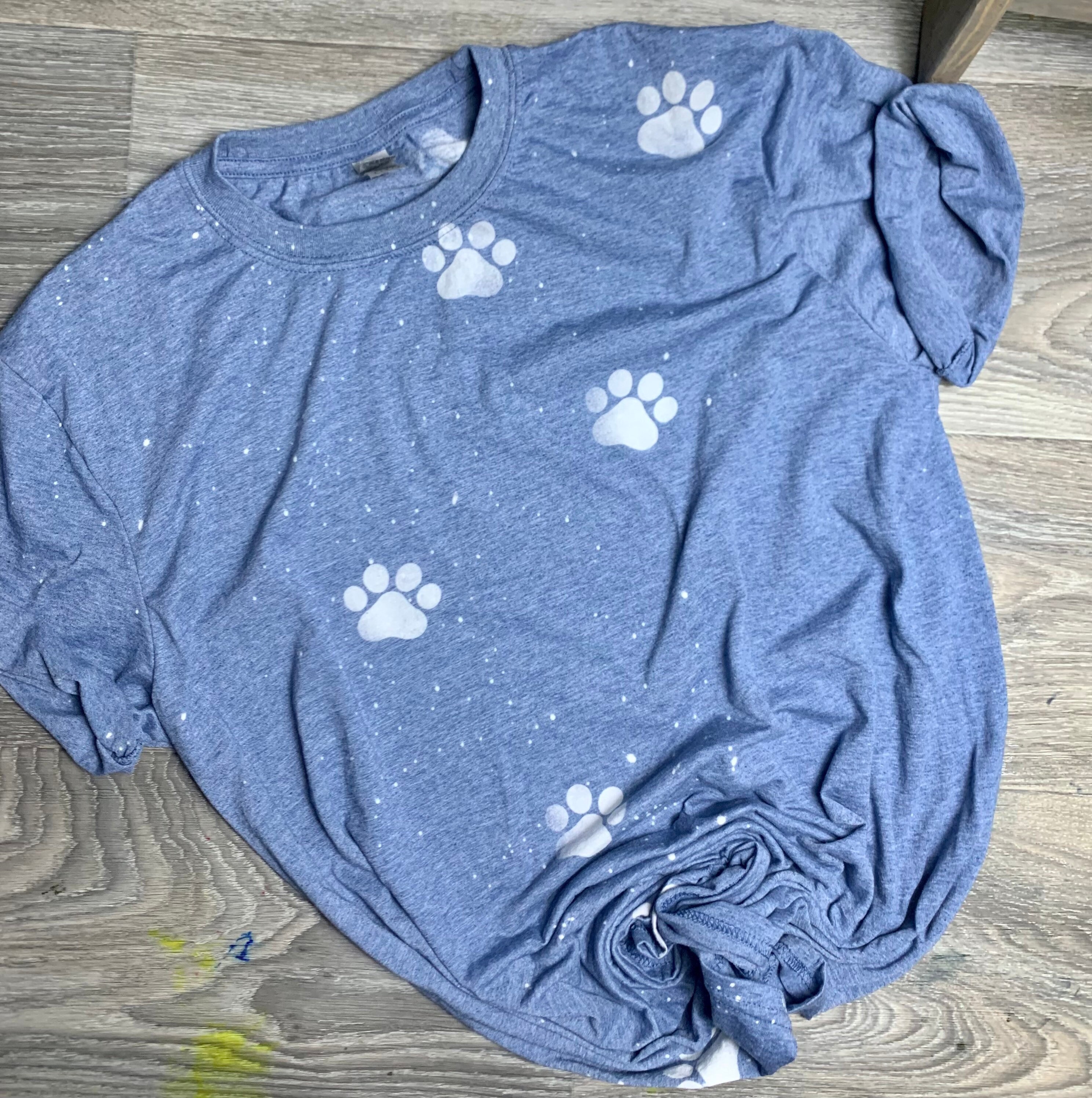 Dog Paw Bleached Tee Unisex Vintage Bleached T Shirt Dog - Etsy