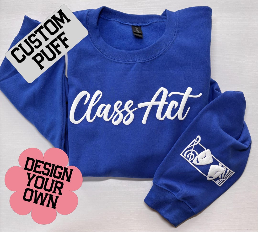Custom Puff Print Sweatshirt or Hoodie, Personalized Text - Etsy