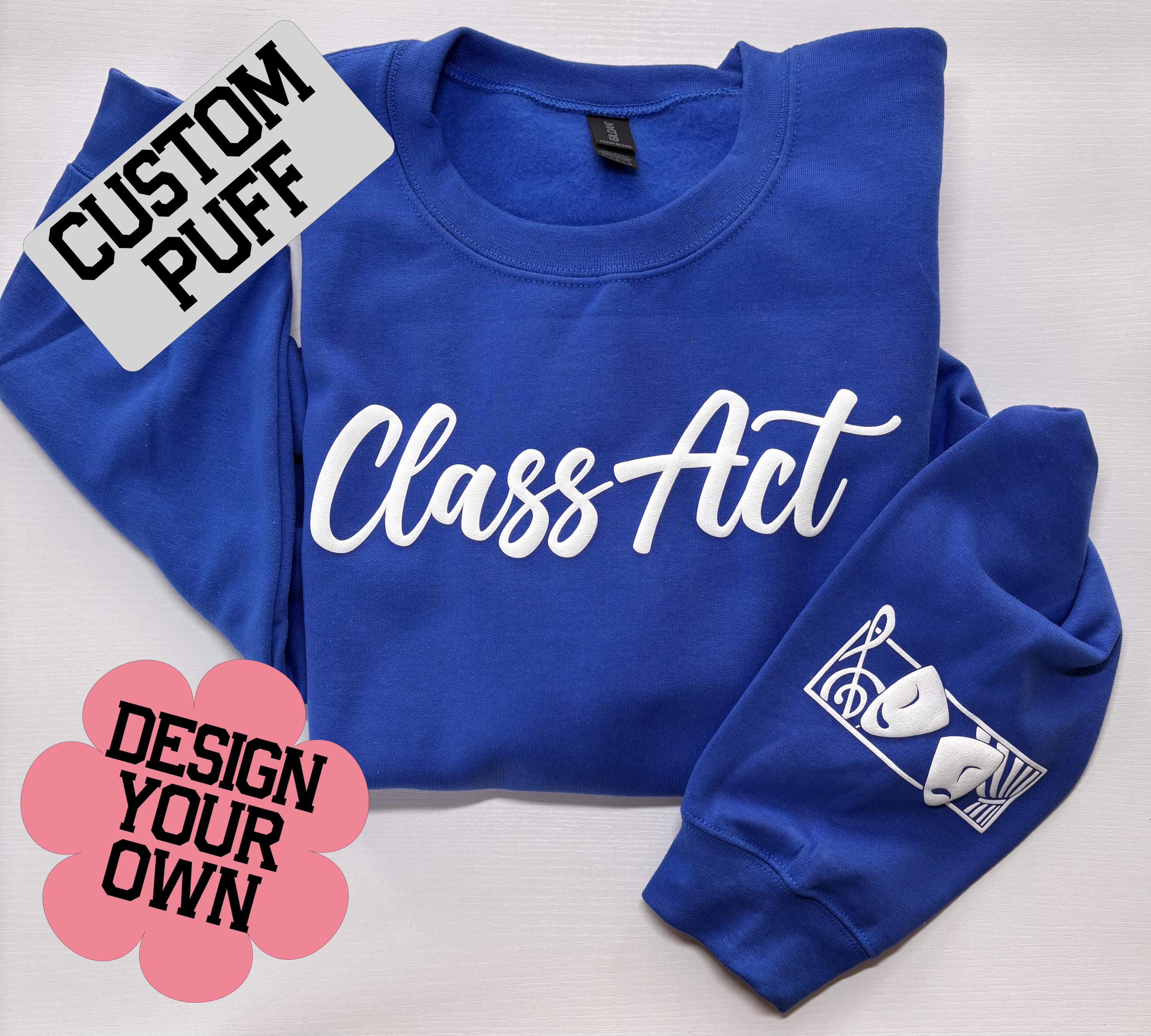 Custom Puff Print Sweatshirt or Hoodie, Personalized Text - Etsy