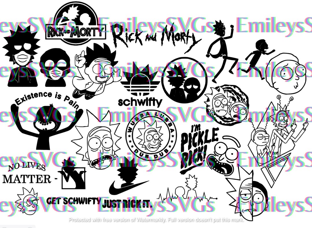 Rick and Morty 20 SVG PNG JPG Bundle Cut Files for Cricut Cameo ...
