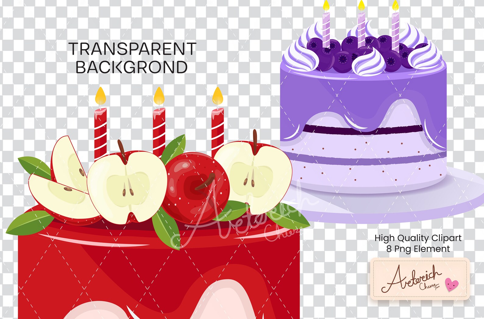Digital Clip Art Cute Birthday Cake Delicious Taste - Etsy