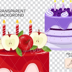 Digital Clip Art Cute Birthday Cake Delicious Taste - Etsy