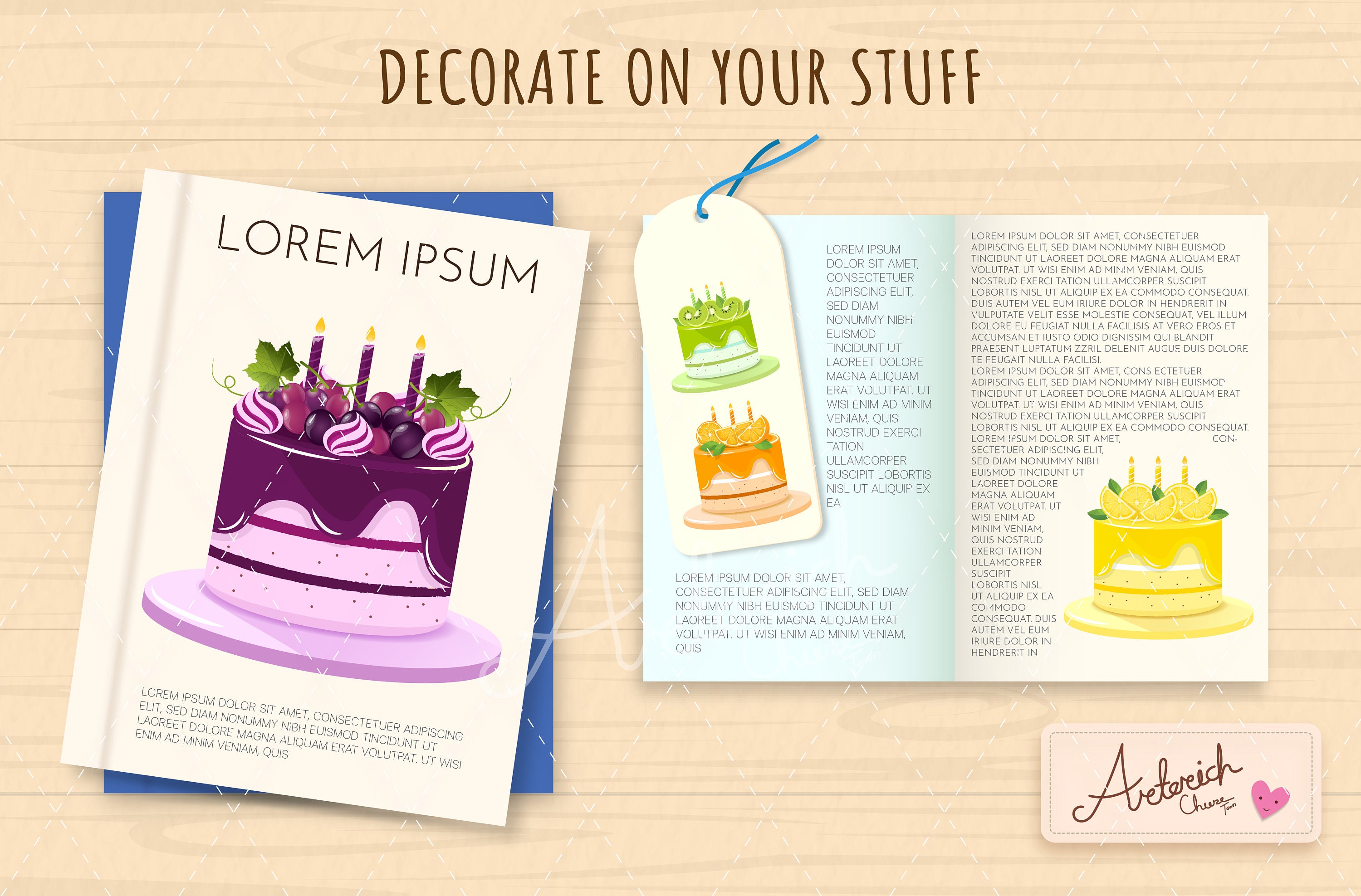 Digital Clip Art Cute Birthday Cake Delicious Taste - Etsy