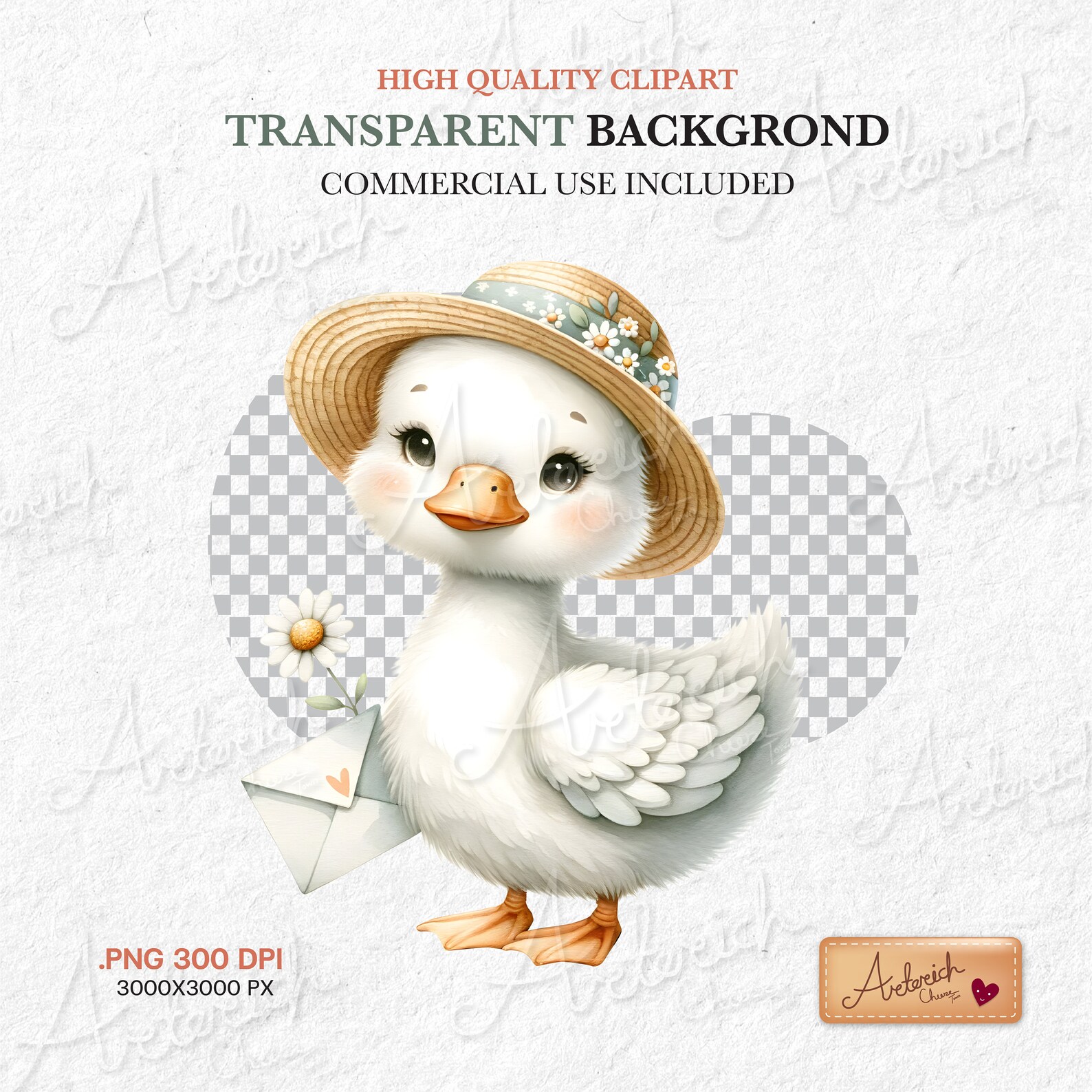 Watercolor Goose Clipart, Clipart for Commercial Use, Transparent Pngs ...