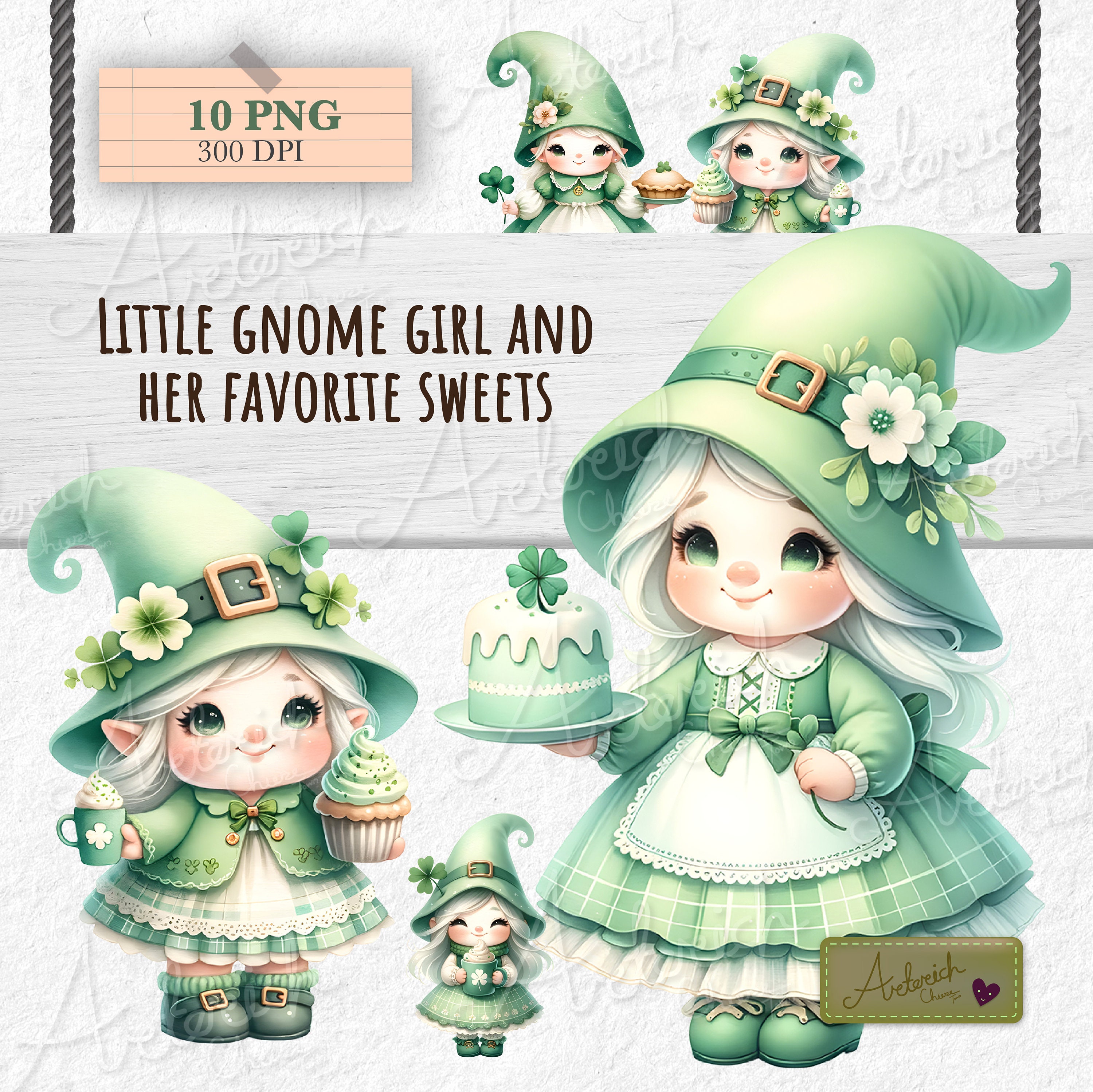 Watercolor Girl Gnome Clip Art,clip Art for Commercial Use, Transparent ...