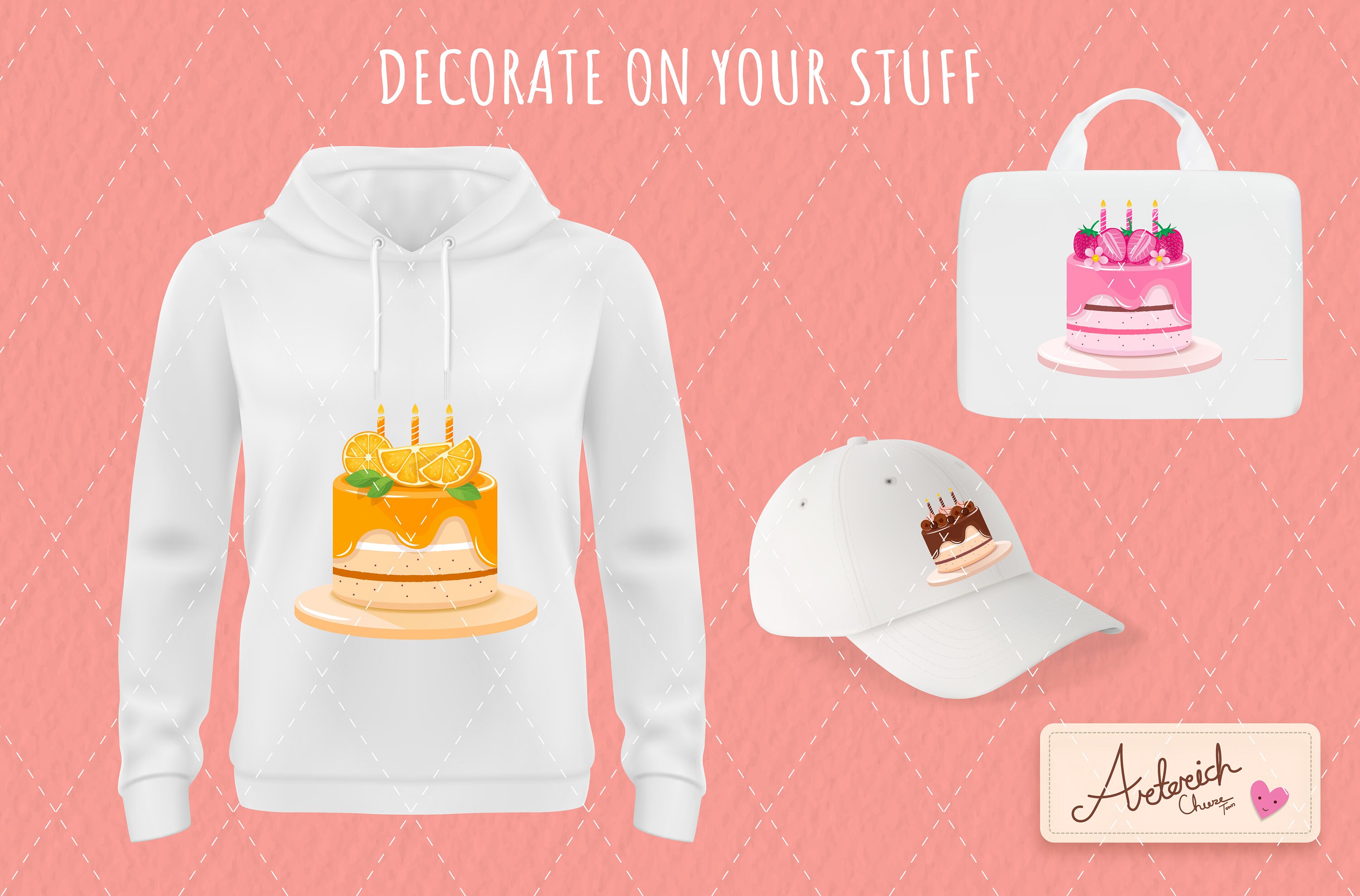 Digital Clip Art Cute Birthday Cake Delicious Taste - Etsy