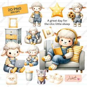 Watercolor Sheep Clipart,cute Lamb Clipart for Commercial Use ...