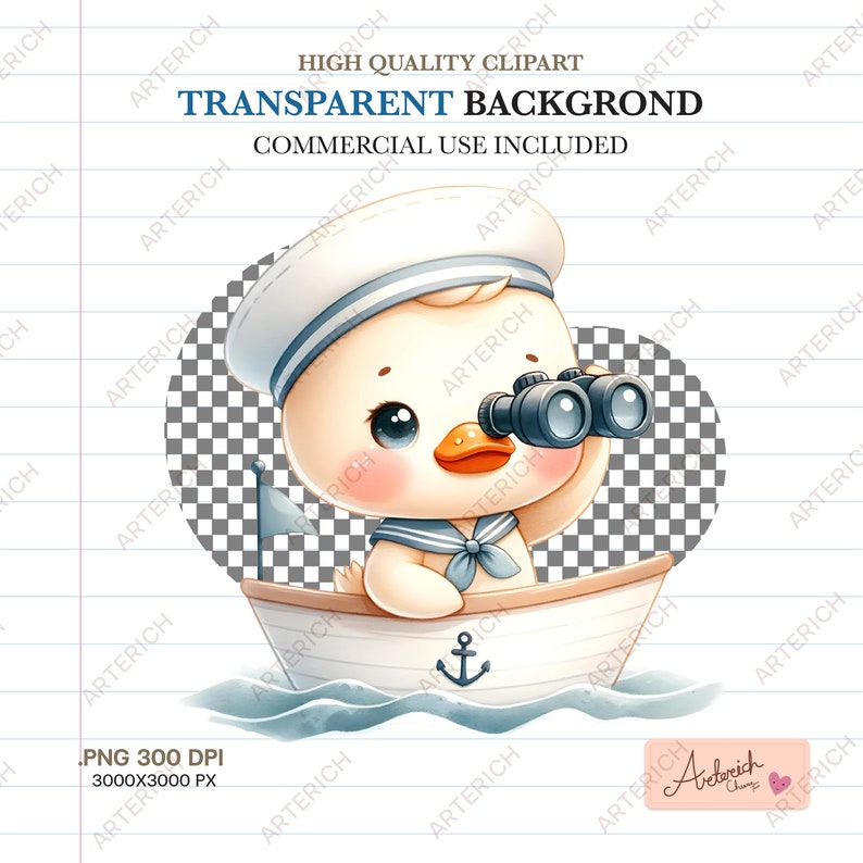 Watercolor Duck Clipart, Clipart for Commercial Use, Transparent Pngs ...