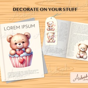 Watercolor Cute Teddy Clip Art, Clip Art for Commercial Use ...