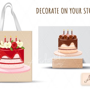 Digital Clip Art Cute Birthday Cake Delicious Taste - Etsy