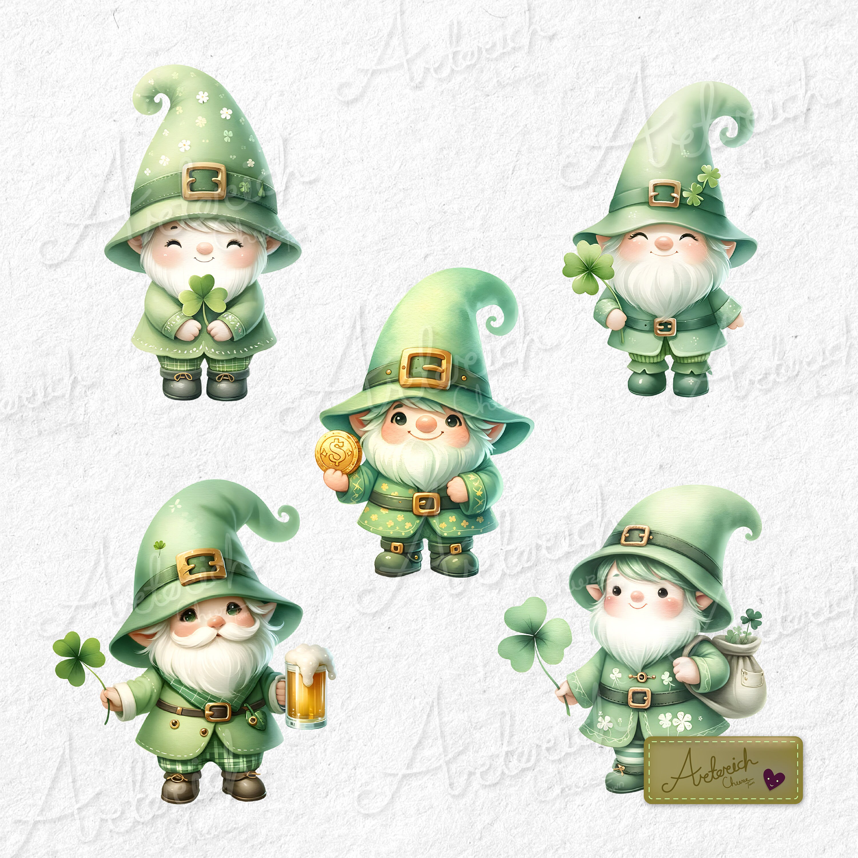 Watercolor Gnome Clipart, Clipart for Commercial Use, Transparent Pngs ...