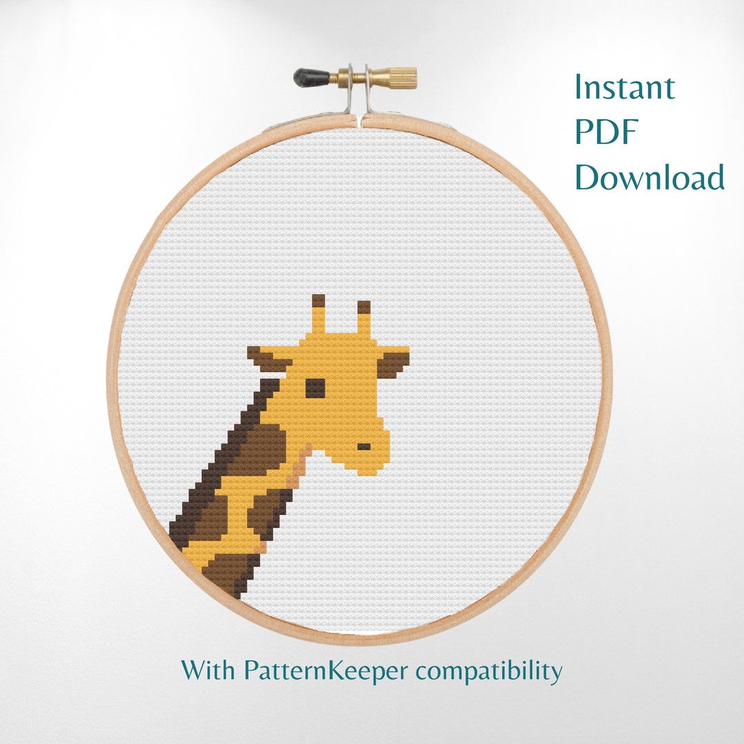 Nursery Cross Stitch Zoo Safari Giraffe Cross Stitch Modern Simple ...