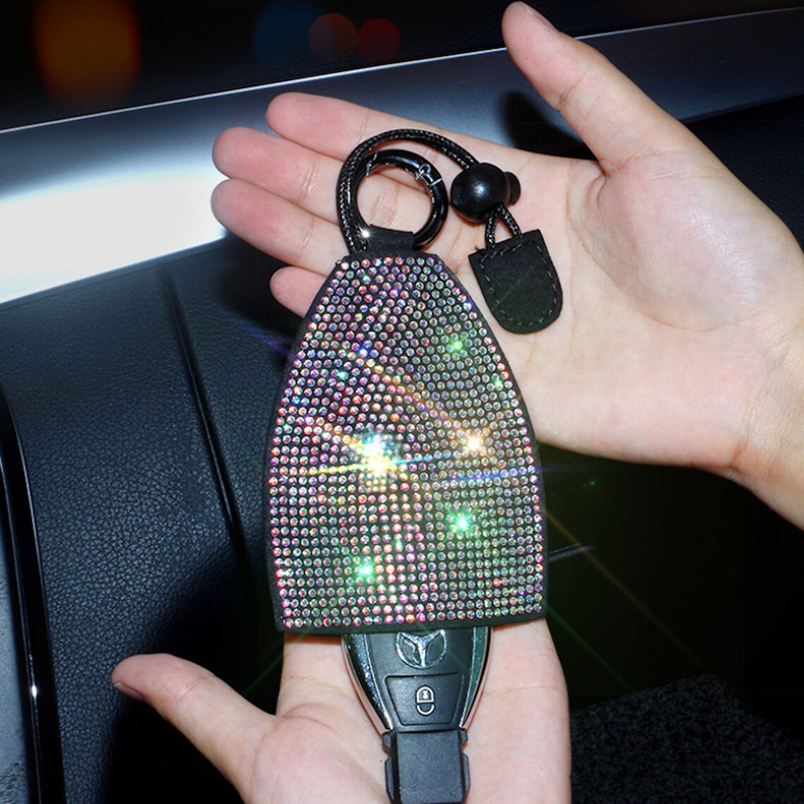 Rhinestone Car Keychain Case Luxury Diamond Lady Key Wallet - Etsy