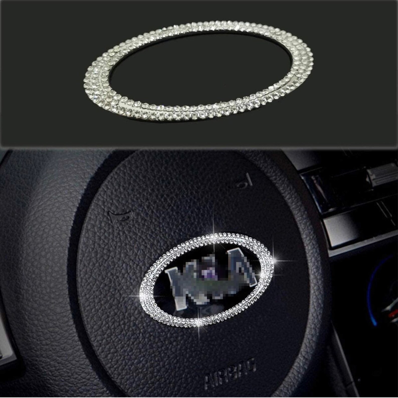 Rhinestone Steering Wheel Logo Bling Car Crystal Emblem - Etsy