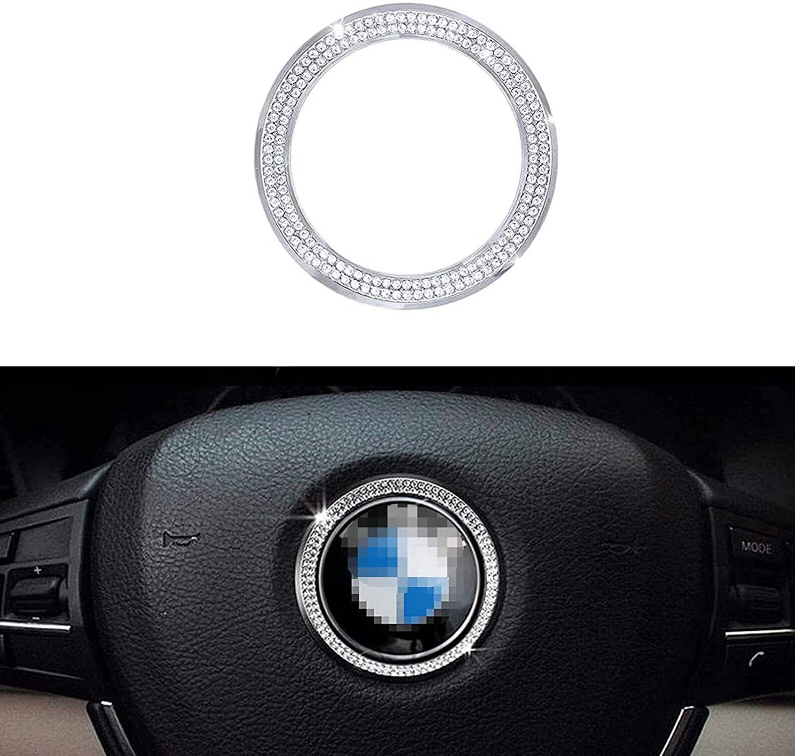 Rhinestone Steering Wheel Logo Bling Car Crystal Emblem - Etsy