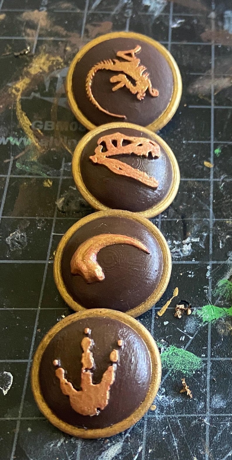 Dinosaur Buttons (set of 4) - Etsy