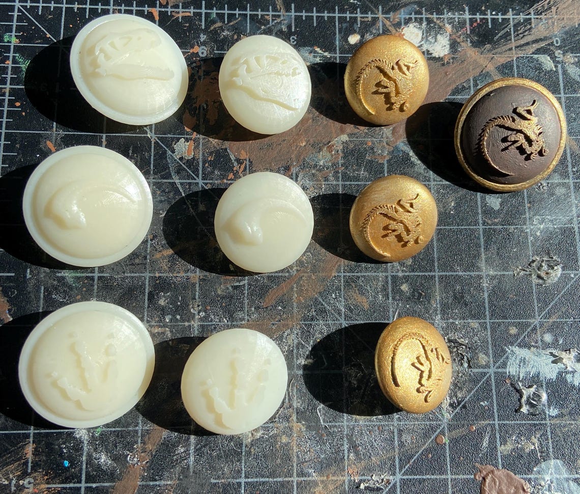 Dinosaur Buttons (set of 4) - Etsy