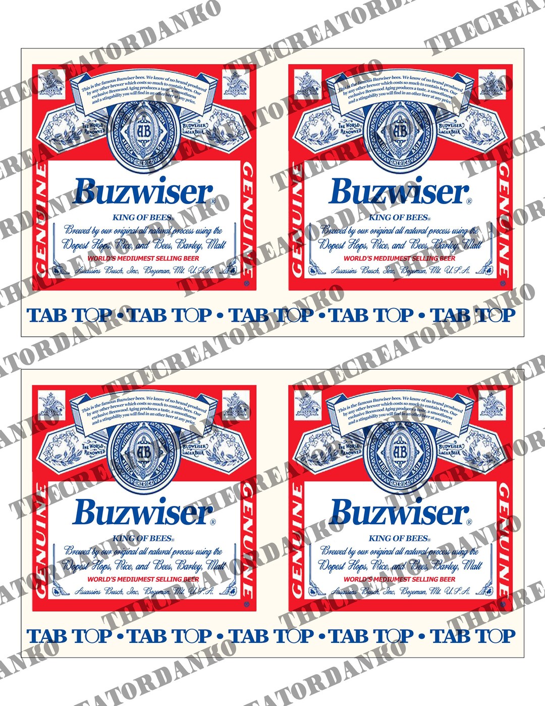 Prop Beer Can Label Digital File - Etsy