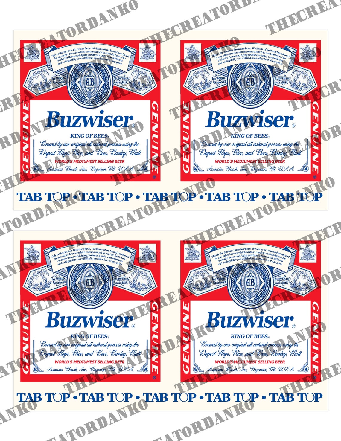 Prop Beer Can Label Digital File - Etsy