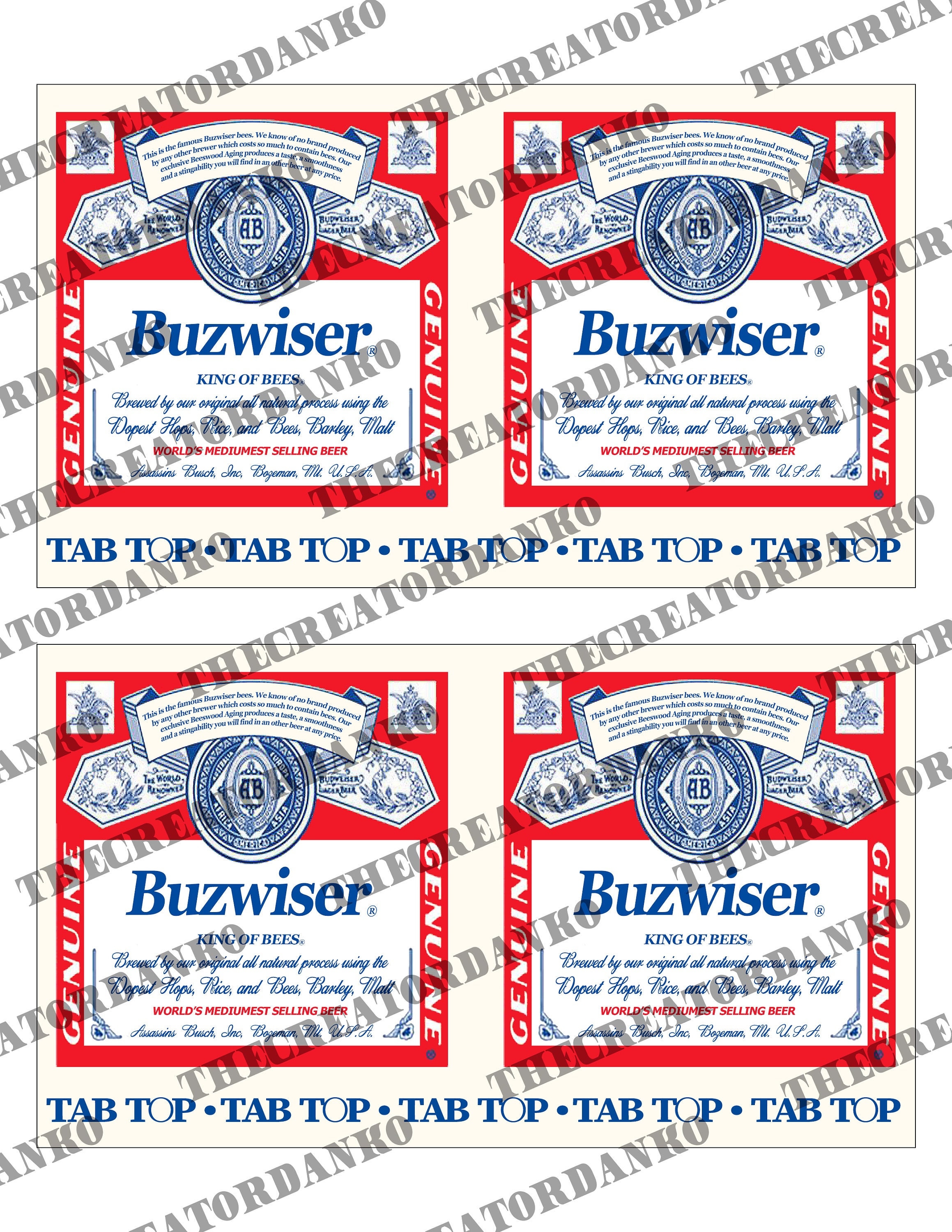 Prop Beer Can Label Digital File - Etsy