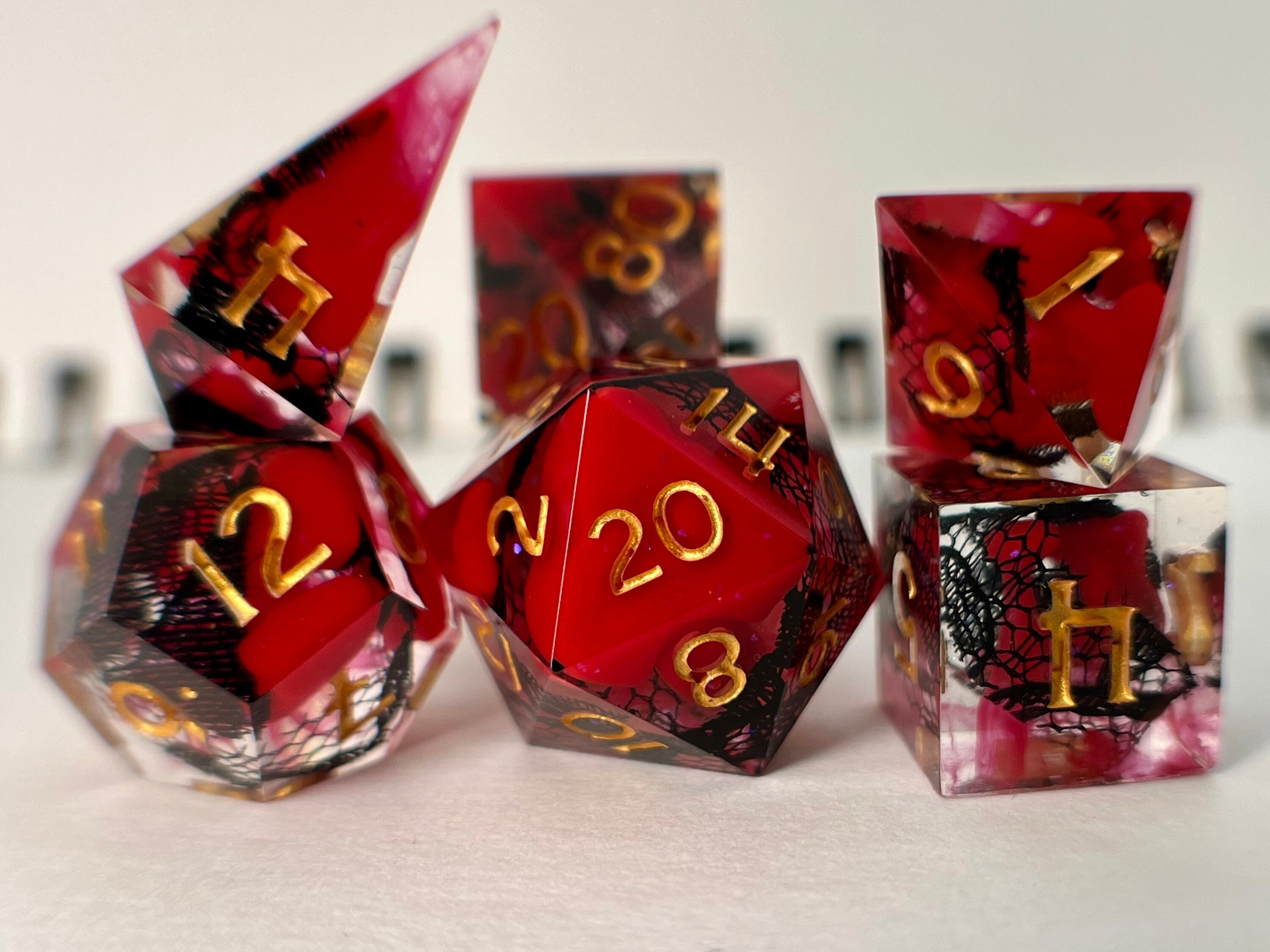 Dice RAW 7pc Handmade Dice Set for DnD with Shard d4 From The Ashes ...