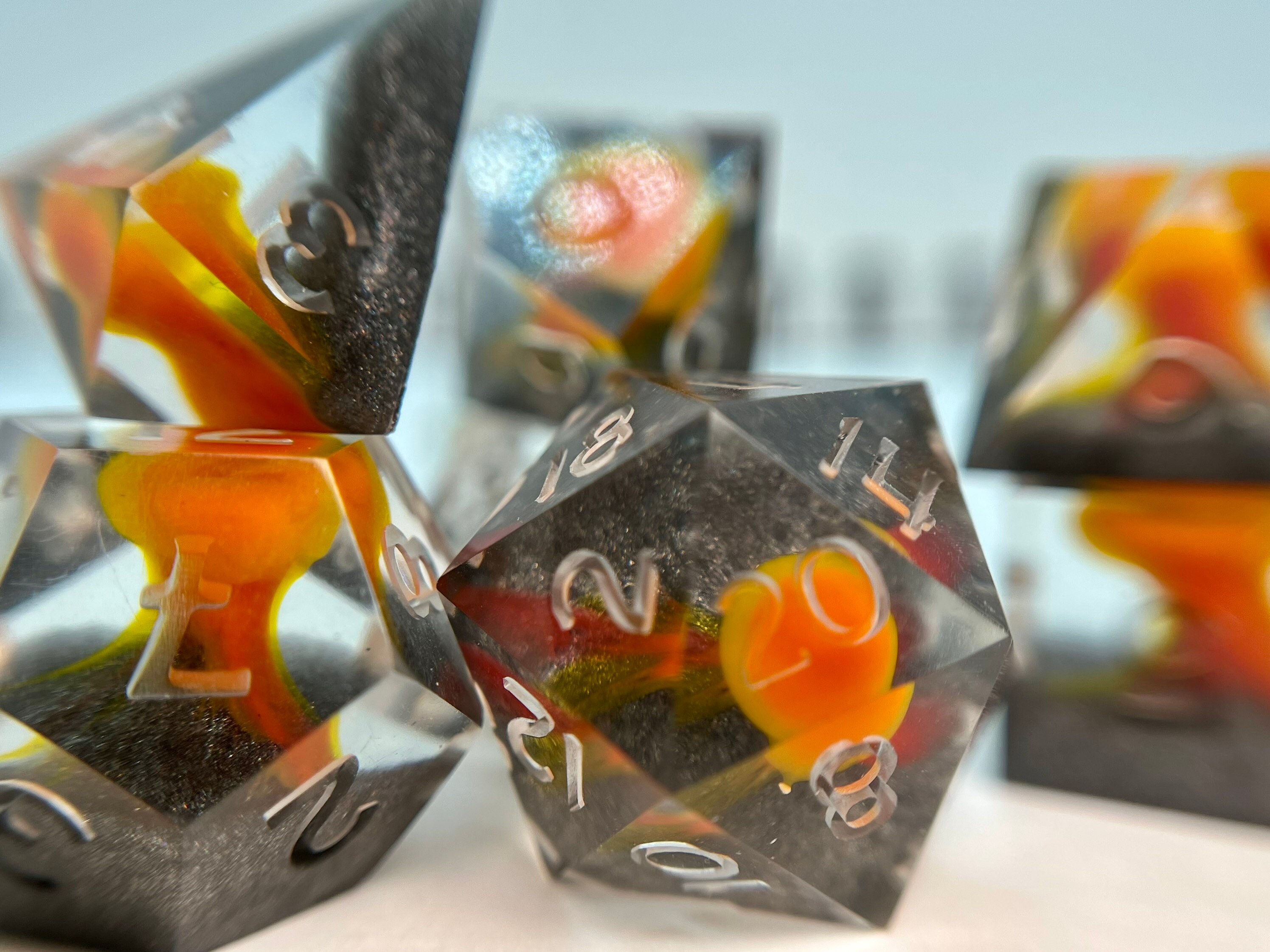 Dice RAW 7pc Handmade Dice Set for DnD with Shard d4 From The Ashes ...