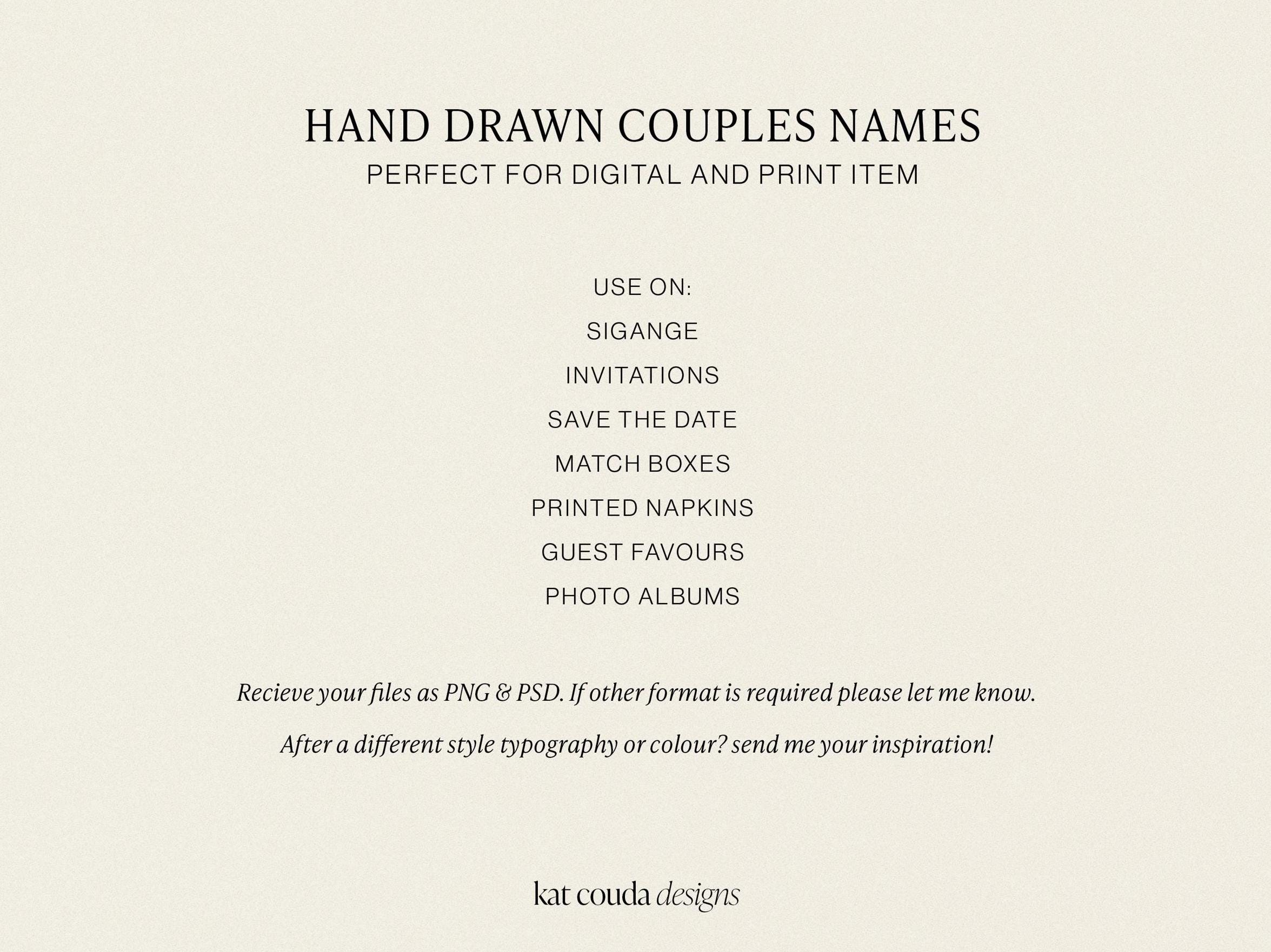 Custom Handwritten Couples Name | Custom Typography | Wedding Logo ...