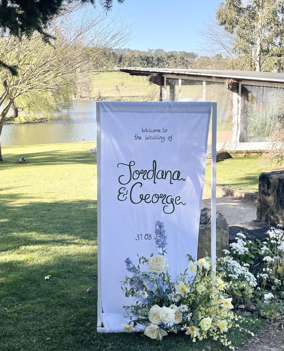 Custom Fabric Wedding Welcome Sign | Engagement | Hens | Cotton Sign ...