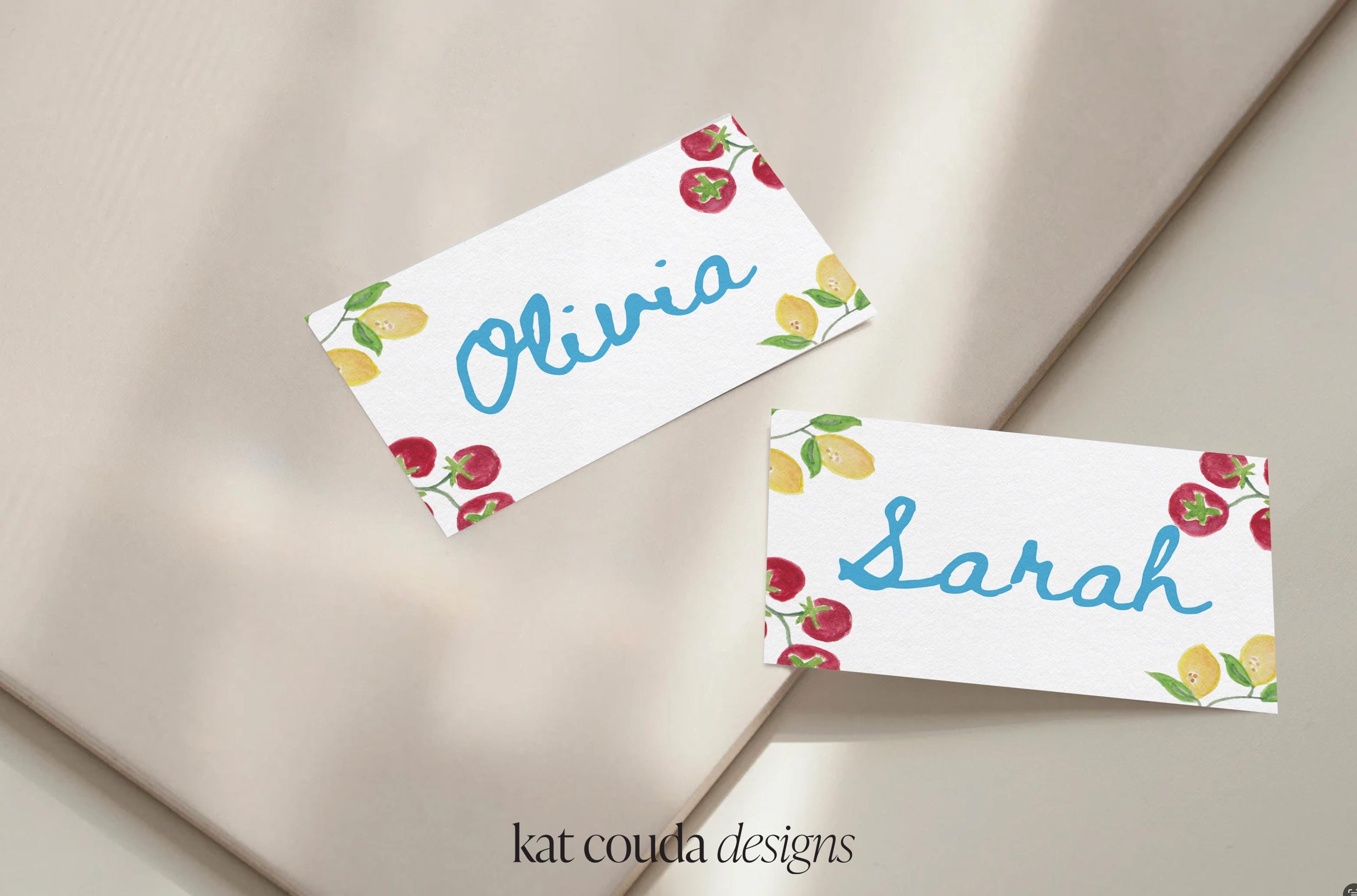 Editable Table Place Cards Template With Watercolour Illustrations ...